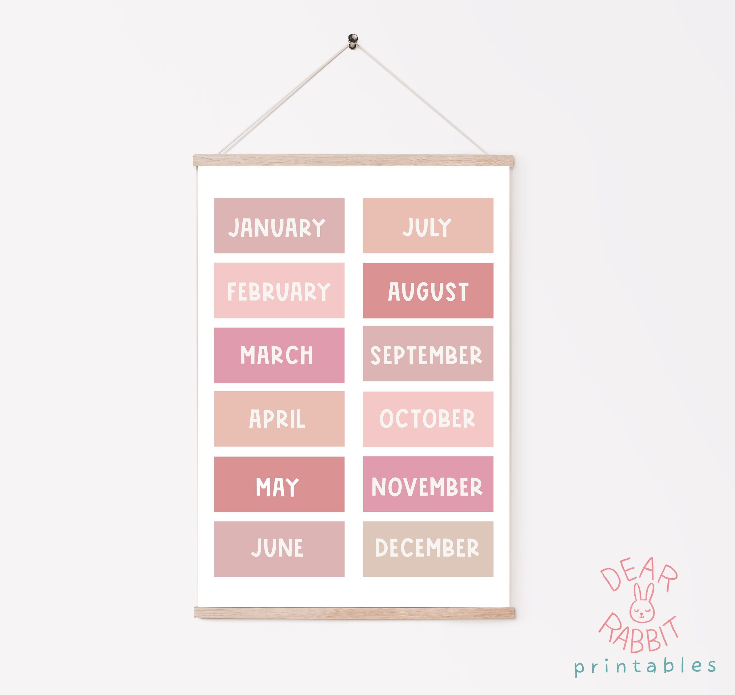 Months of the Year Poster, Educational Wall Art,kids Room Decor ...