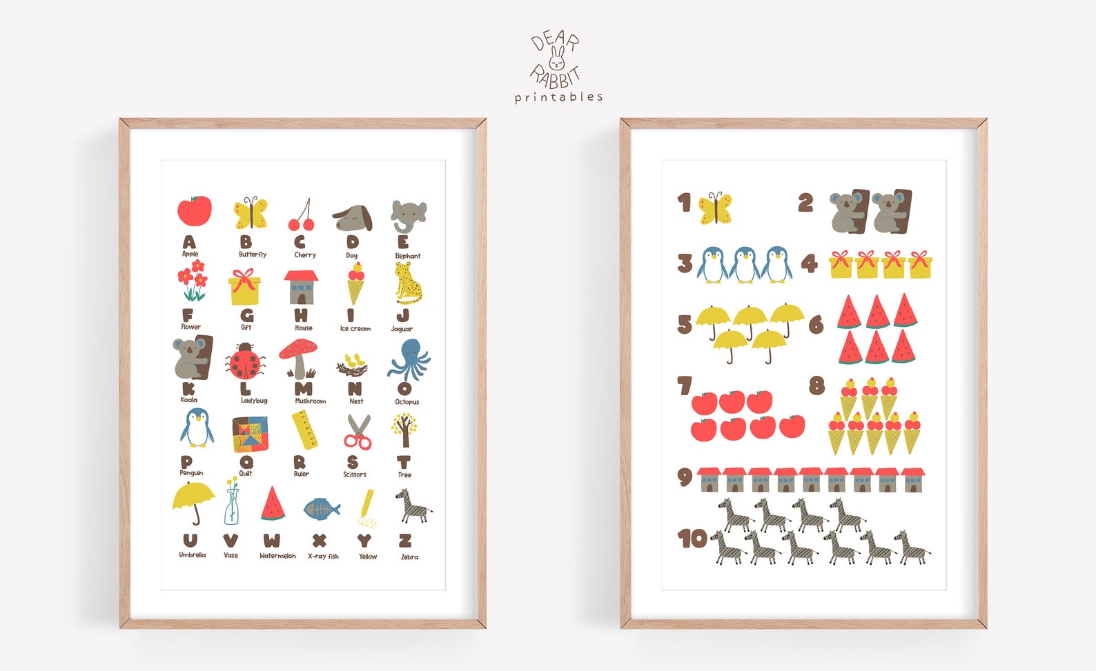 Alphabet and Numbers Printable, Colorful Alphabet Poster, ABC Print ...