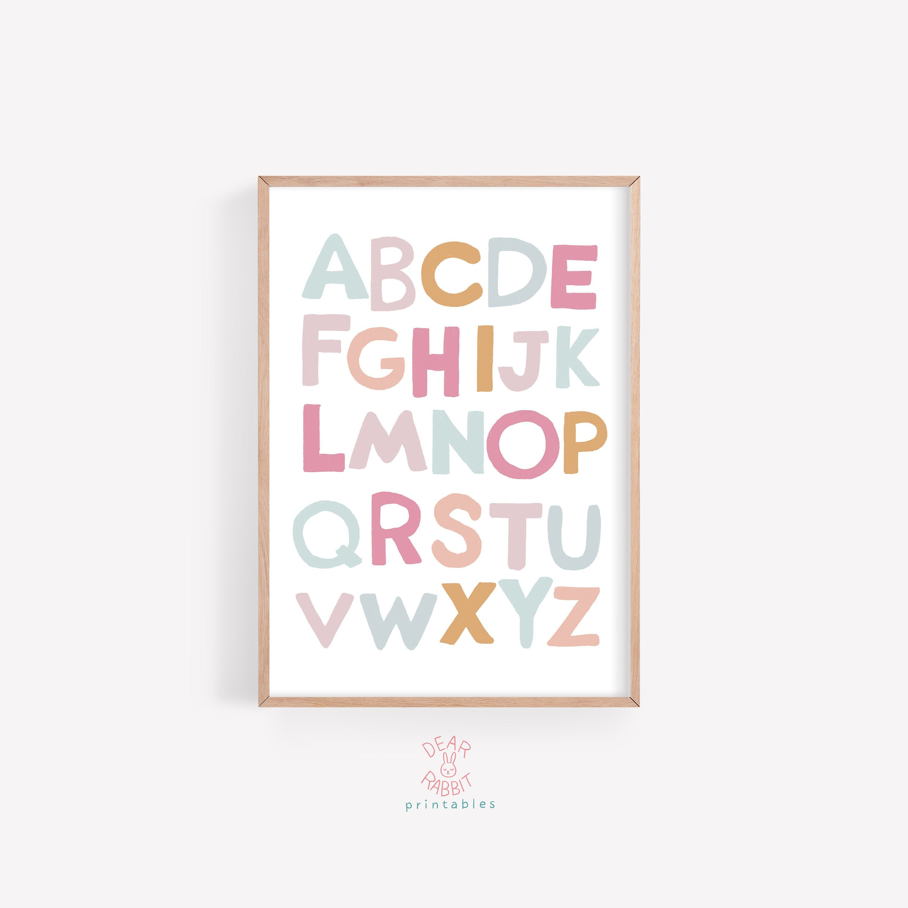Printable Alphabet Posterpastel Color Printable Wall Art - Etsy