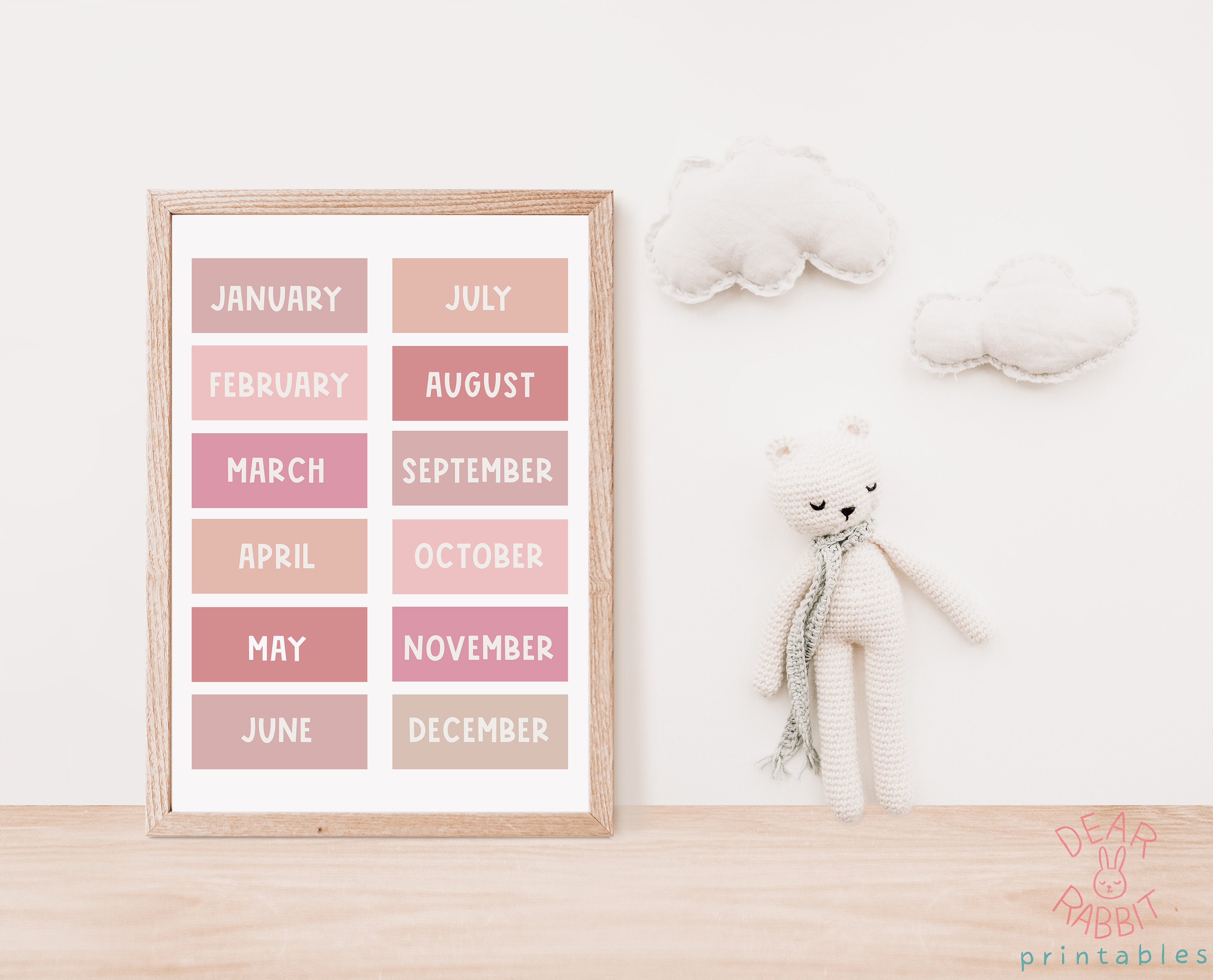Months of the Year Poster, Educational Wall Art,kids Room Decor ...