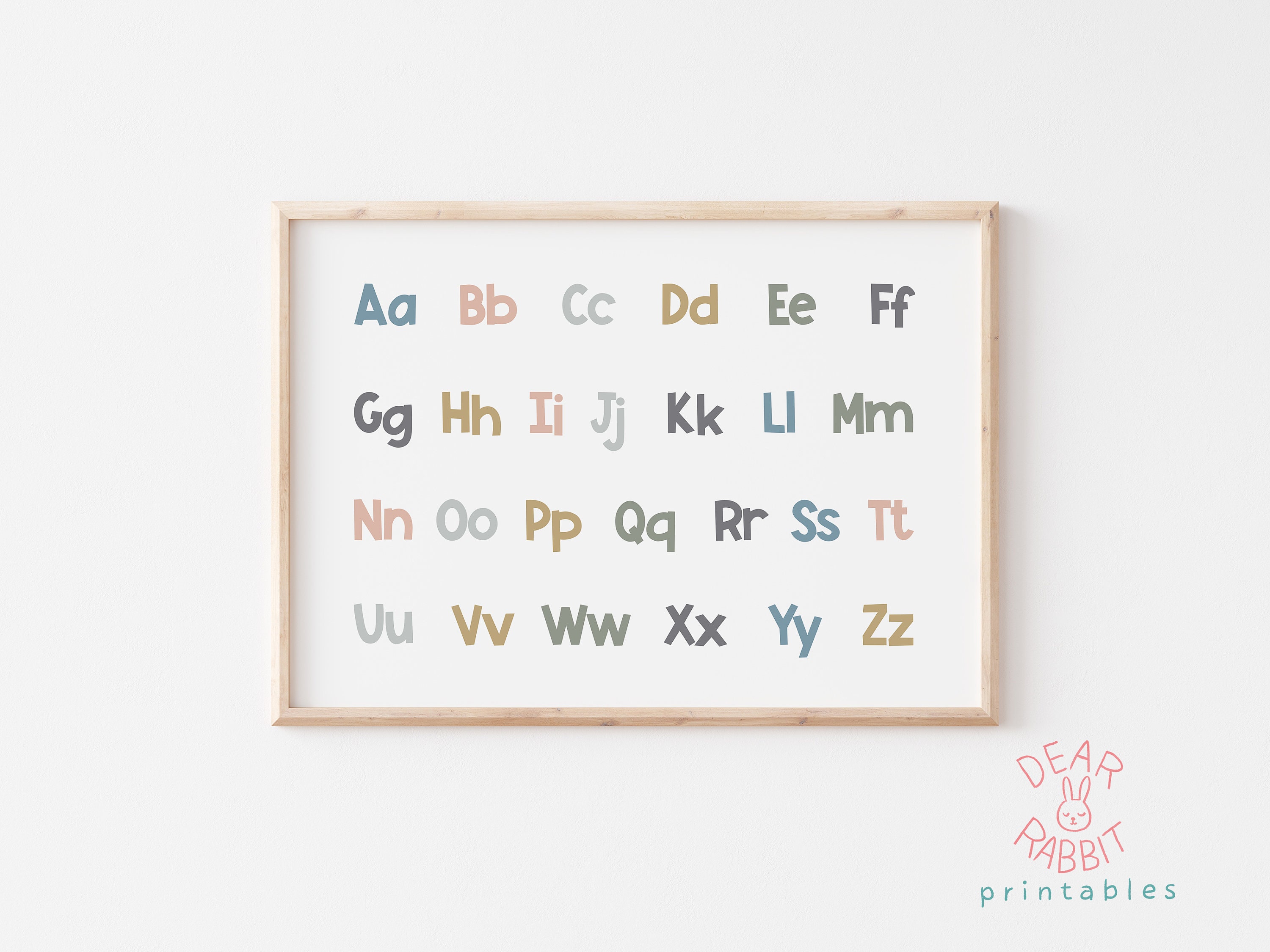 Alphabet Horizontal Printable Poster, Alphabet Wall Art, Lowercase ...