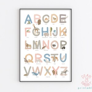 Animal Alphabet Print,printable ABC Poster,alphabet Wall Art, ABC Wall ...