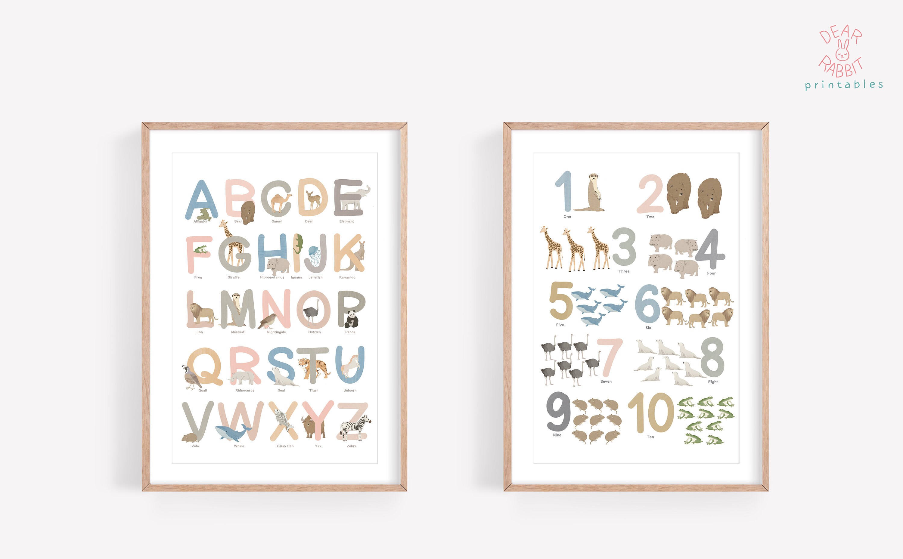 Alphabet and Numbers Printable,neutral Alphabet Poster, ABC Print ...