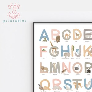 Animal Alphabet Print,printable ABC Poster,alphabet Wall Art, ABC Wall ...