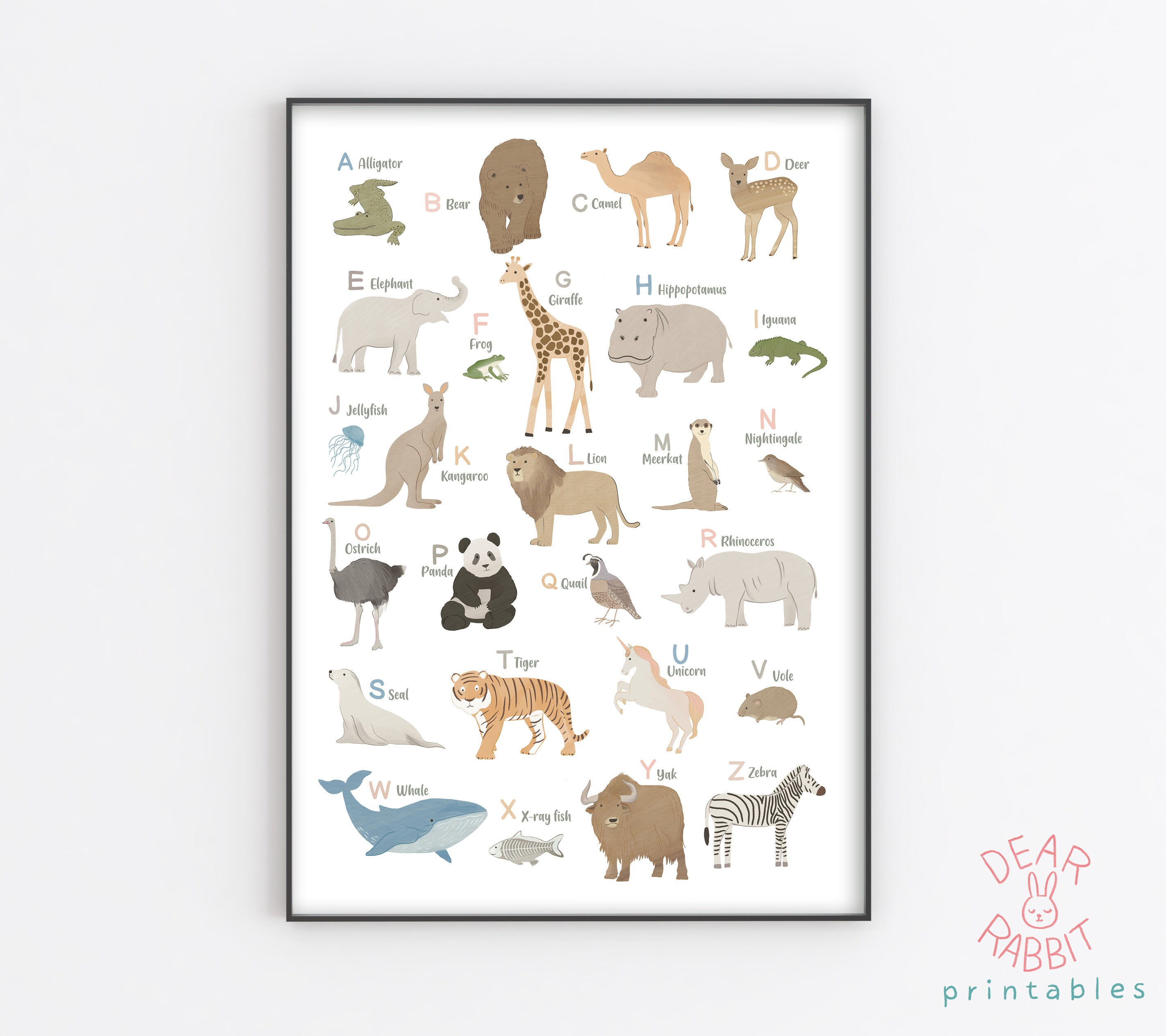Animal Alphabet Print,printable ABC Poster,alphabet Wall Art, ABC Wall ...