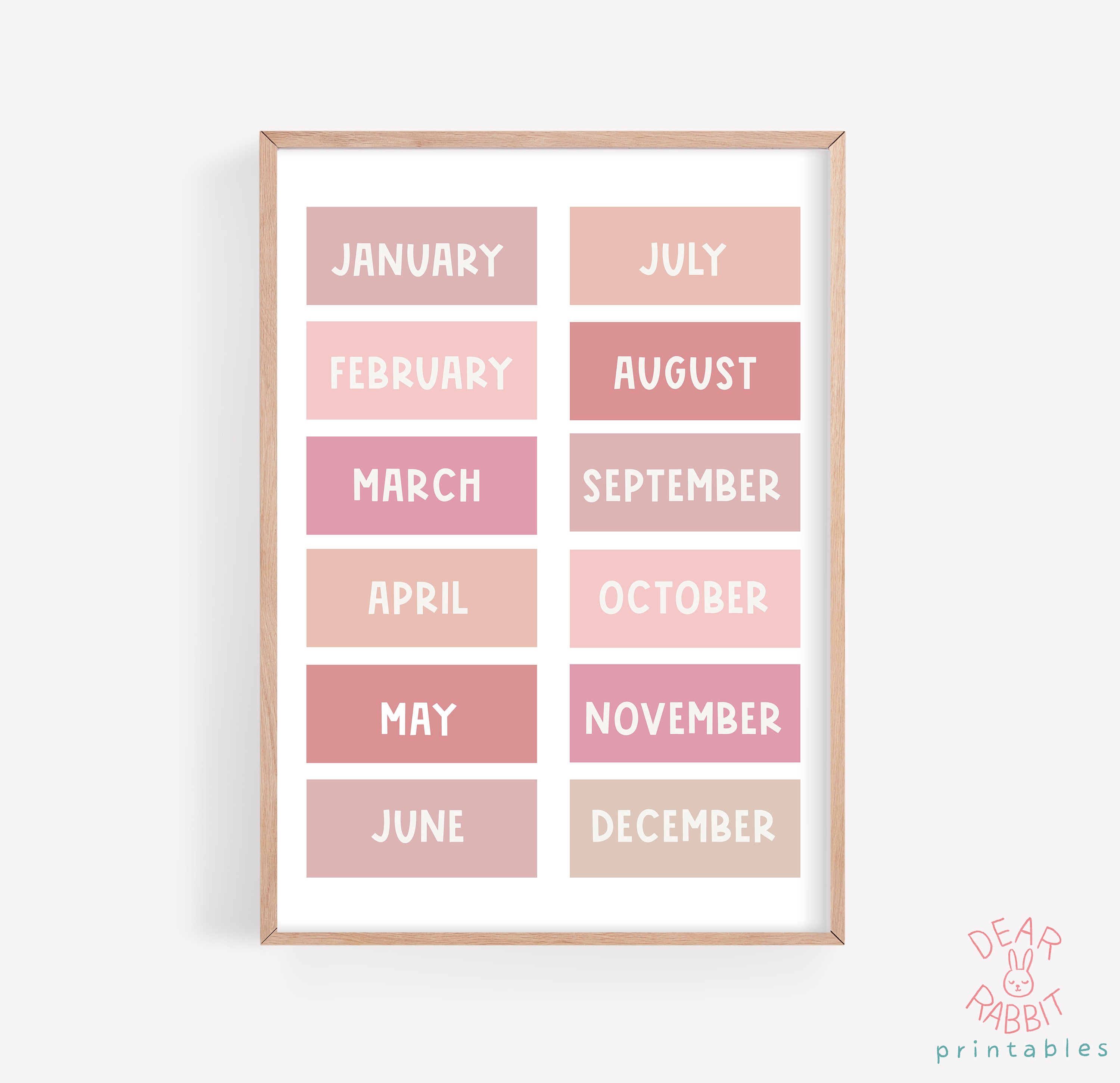 Months of the Year Poster, Educational Wall Art,kids Room Decor ...