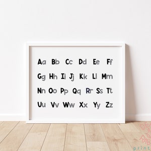 Alphabet Horizontal Printable Poster, Alphabet Wall Art, Lowercase ...