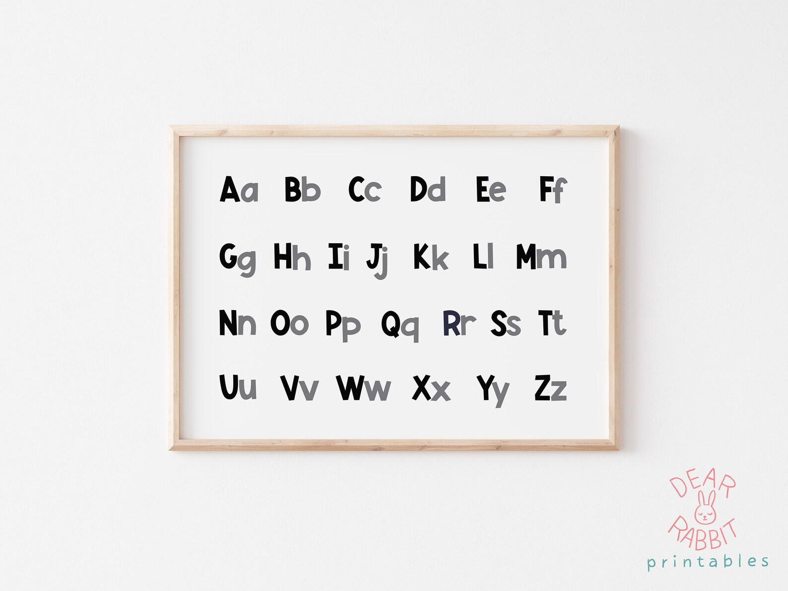 Alphabet Horizontal Printable Poster, Alphabet Wall Art, Lowercase ...