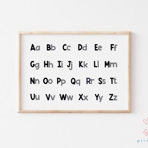 Alphabet Horizontal Printable Poster, Alphabet Wall Art, Lowercase ...