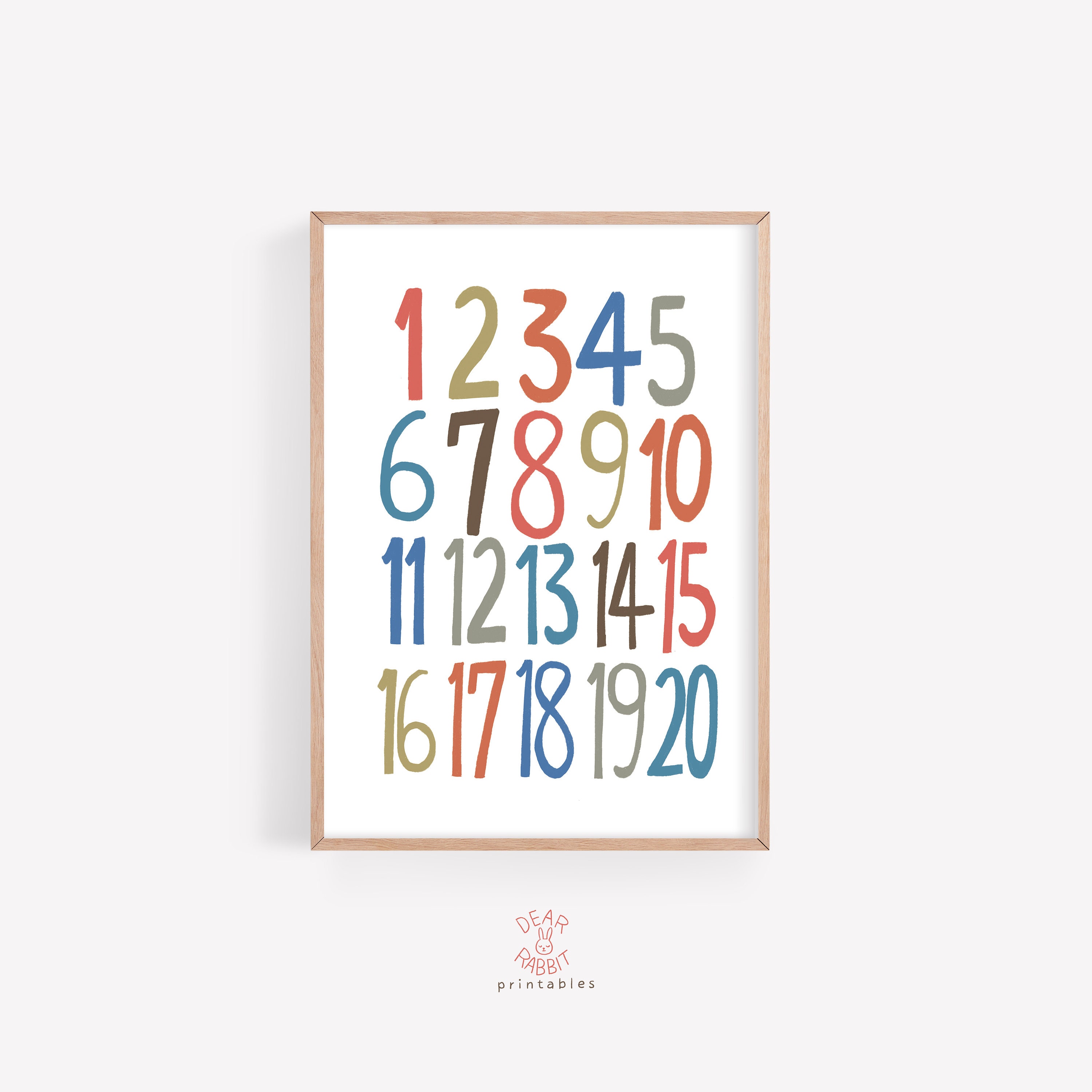 Alphabet and Numbers Prints, Brown&red Alphabet Poster, ABC Print ...