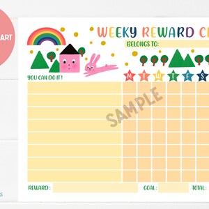 Weekly Reward Chart Printable, Reward Chart for Kids, Kid Chore Chart ...
