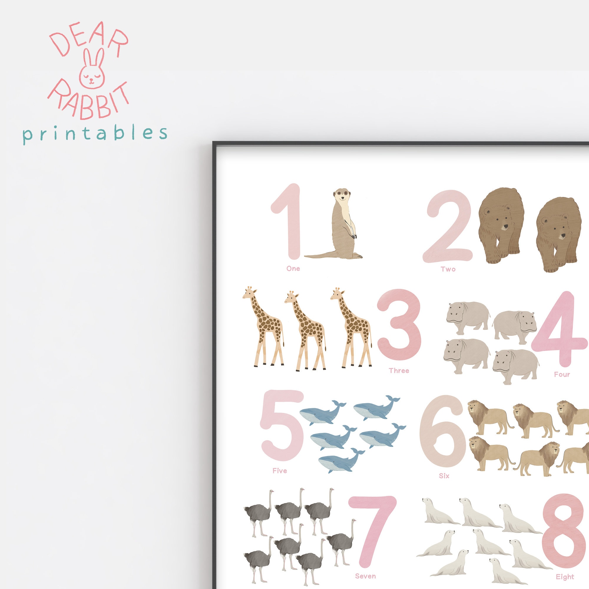 Alphabet and Numbers Printable,pink Alphabet Poster, ABC Print ...