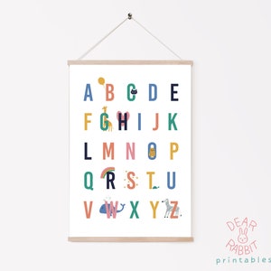 Printable Alphabet Poster, Printable Wall Art, Kids Room Decor,nursery ...