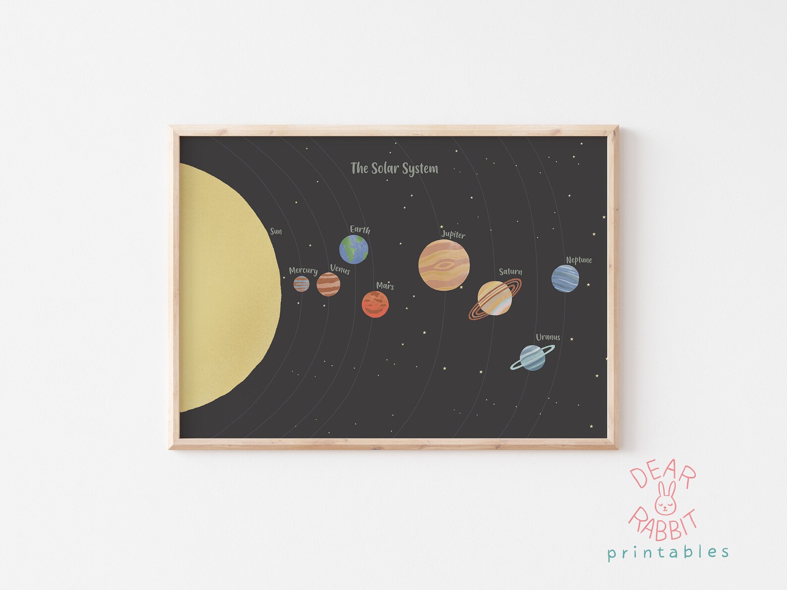 Solar System PrintSolar system posterEducational Space | Etsy