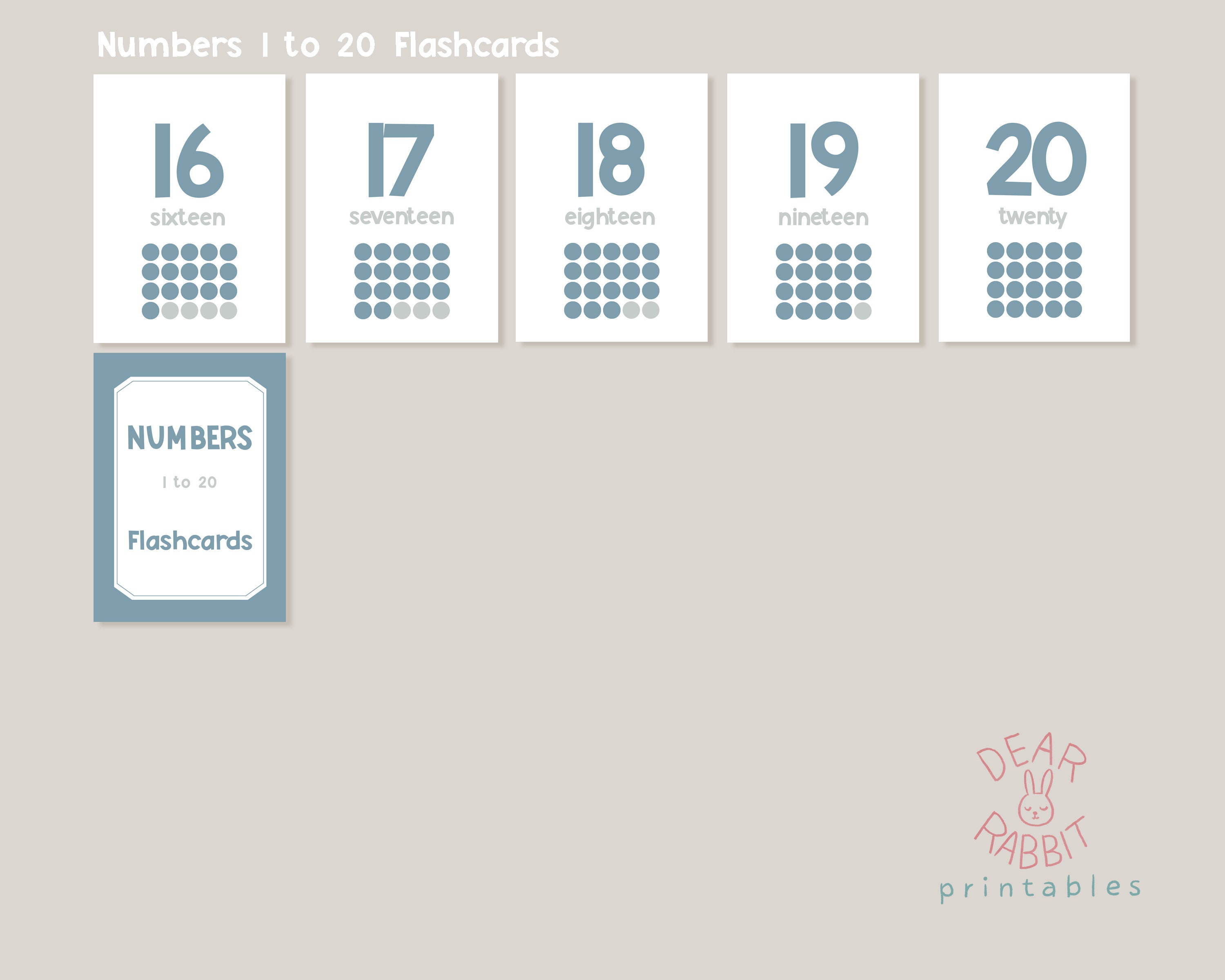 Numbers Flashcards Digital Download, Printable Flashcards, Numbers ...
