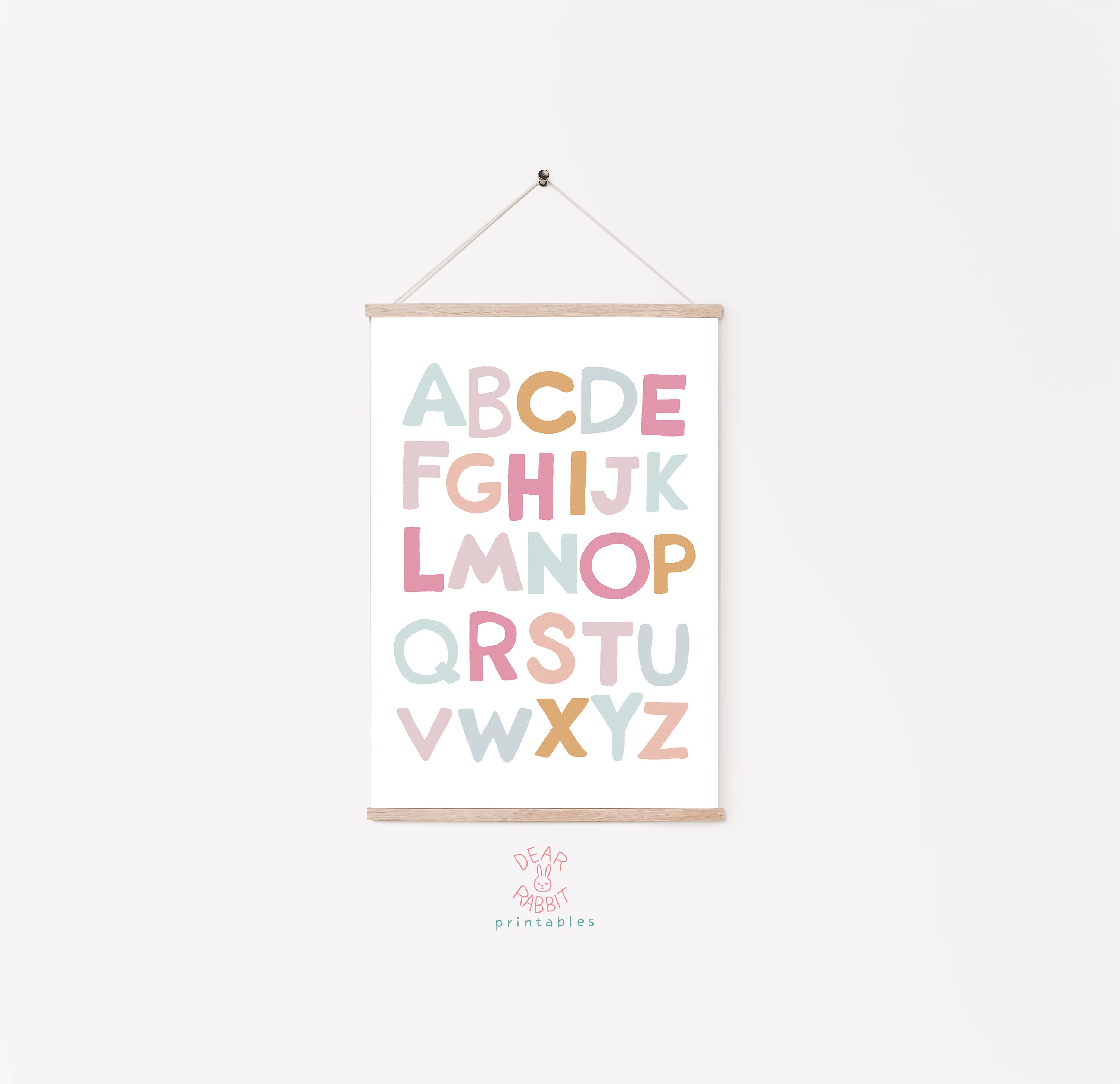 Printable Alphabet Posterpastel Color Printable Wall Art - Etsy