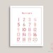 Numbers Poster,pink Color, Numbers Print,educational Wall Art ...