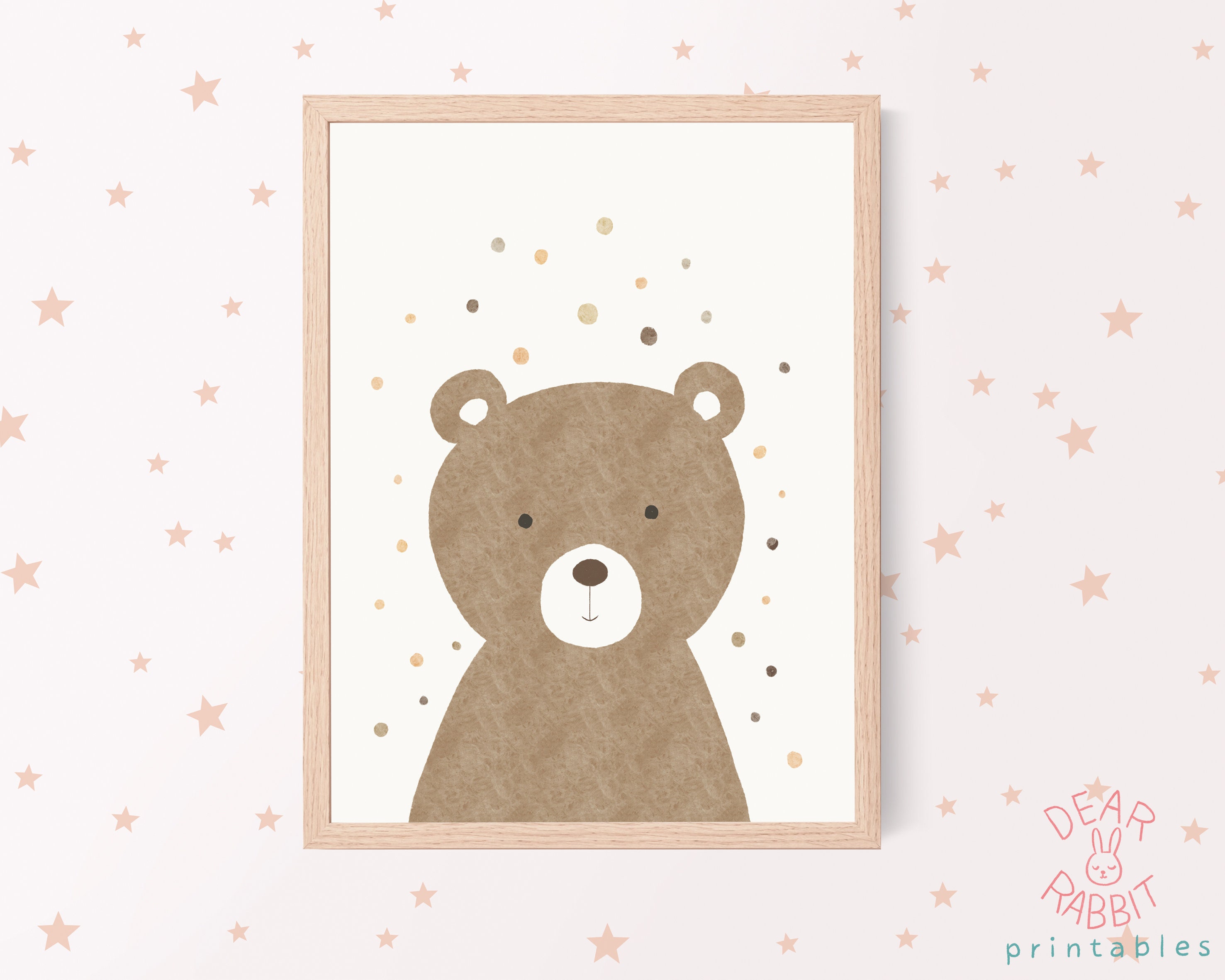 Nursery Wall Artboho Bear Posterdigital Print Printable | Etsy