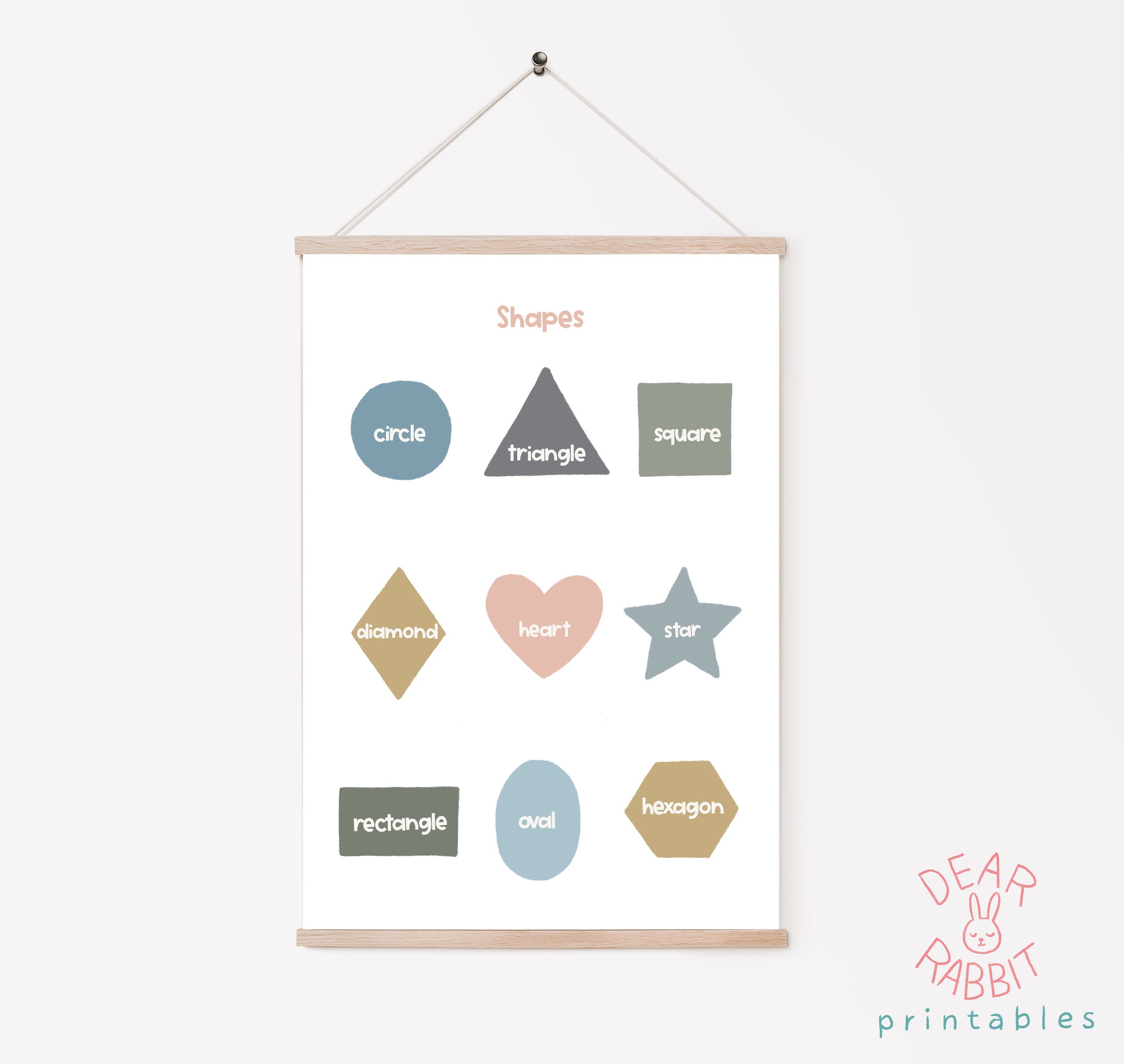 Shapes Educational Poster, Neutral Color,shapes Poster,educational Wall ...