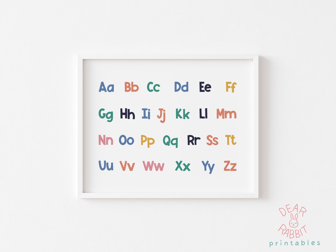 Alphabet Horizontal Printable Poster, Alphabet Wall Art, Lowercase ...