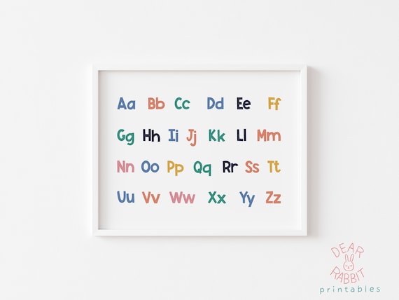 Alphabet Horizontal Printable Poster Alphabet Wall Art - Etsy