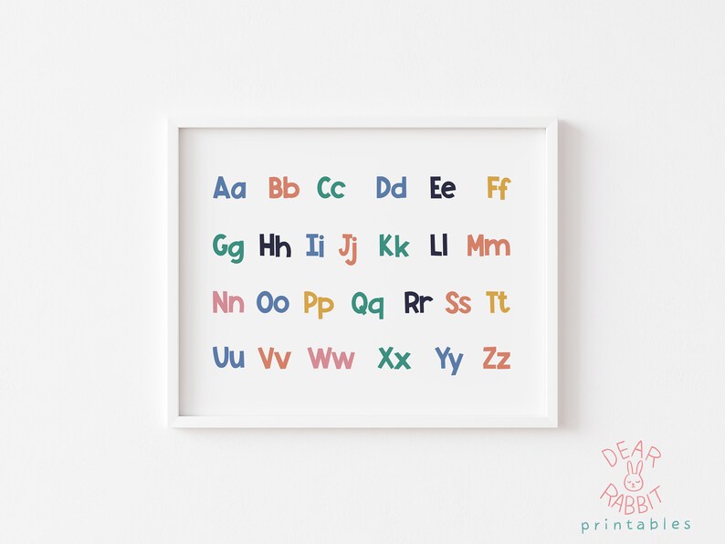 Alphabet Horizontal Printable Poster, Alphabet Wall Art, Lowercase ...