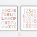 Pastel Alphabet and Numbers Prints, Pink Alphabet Poster, ABC Print ...