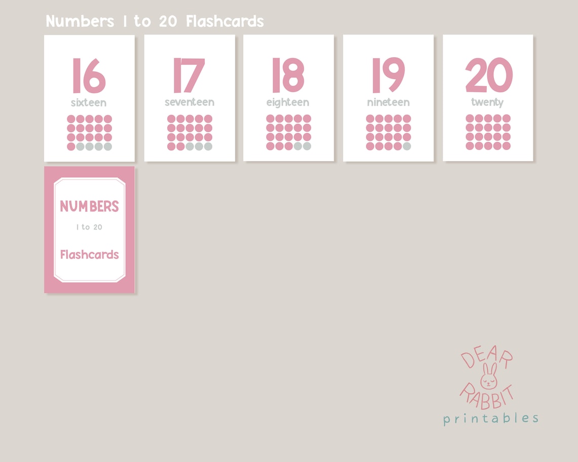 Numbers Flashcards Digital Download, Printable Flashcards, Numbers ...