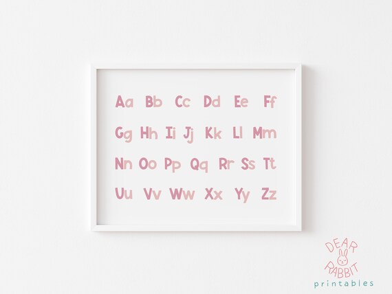 Alphabet Horizontal Printable Poster Alphabet Wall Art | Etsy