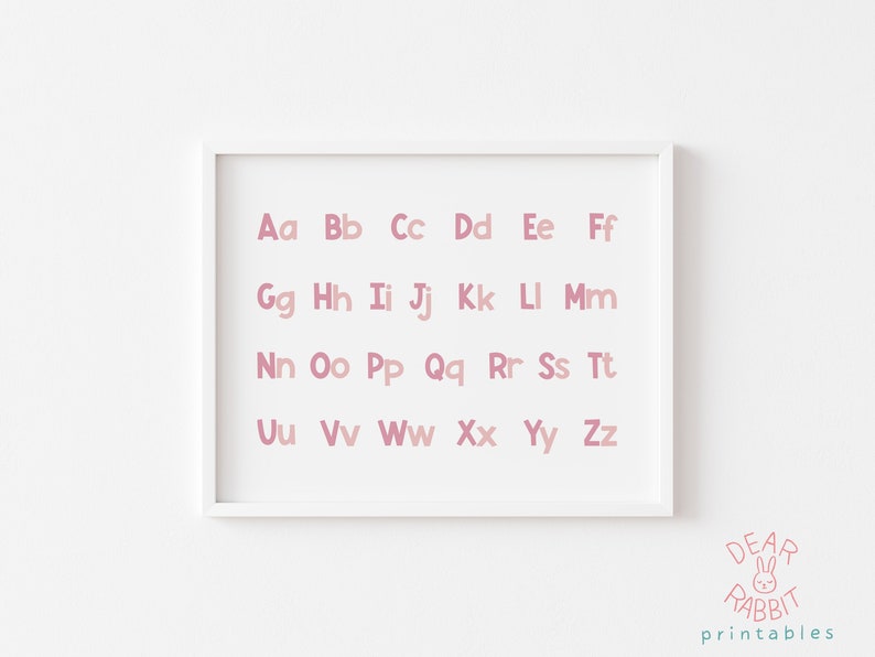 Alphabet Horizontal Printable Poster, Alphabet Wall Art, Lowercase ...