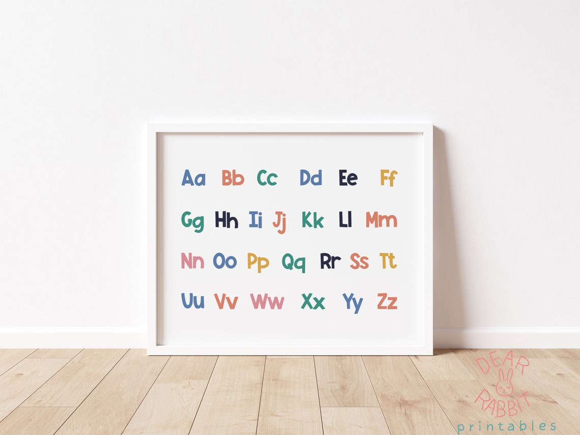 Alphabet Horizontal Printable Poster, Alphabet Wall Art, Lowercase ...