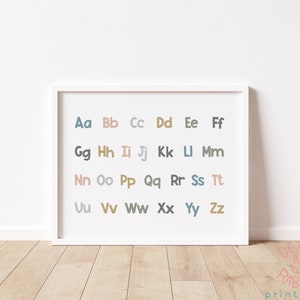 Alphabet Horizontal Printable Poster, Alphabet Wall Art, Lowercase ...