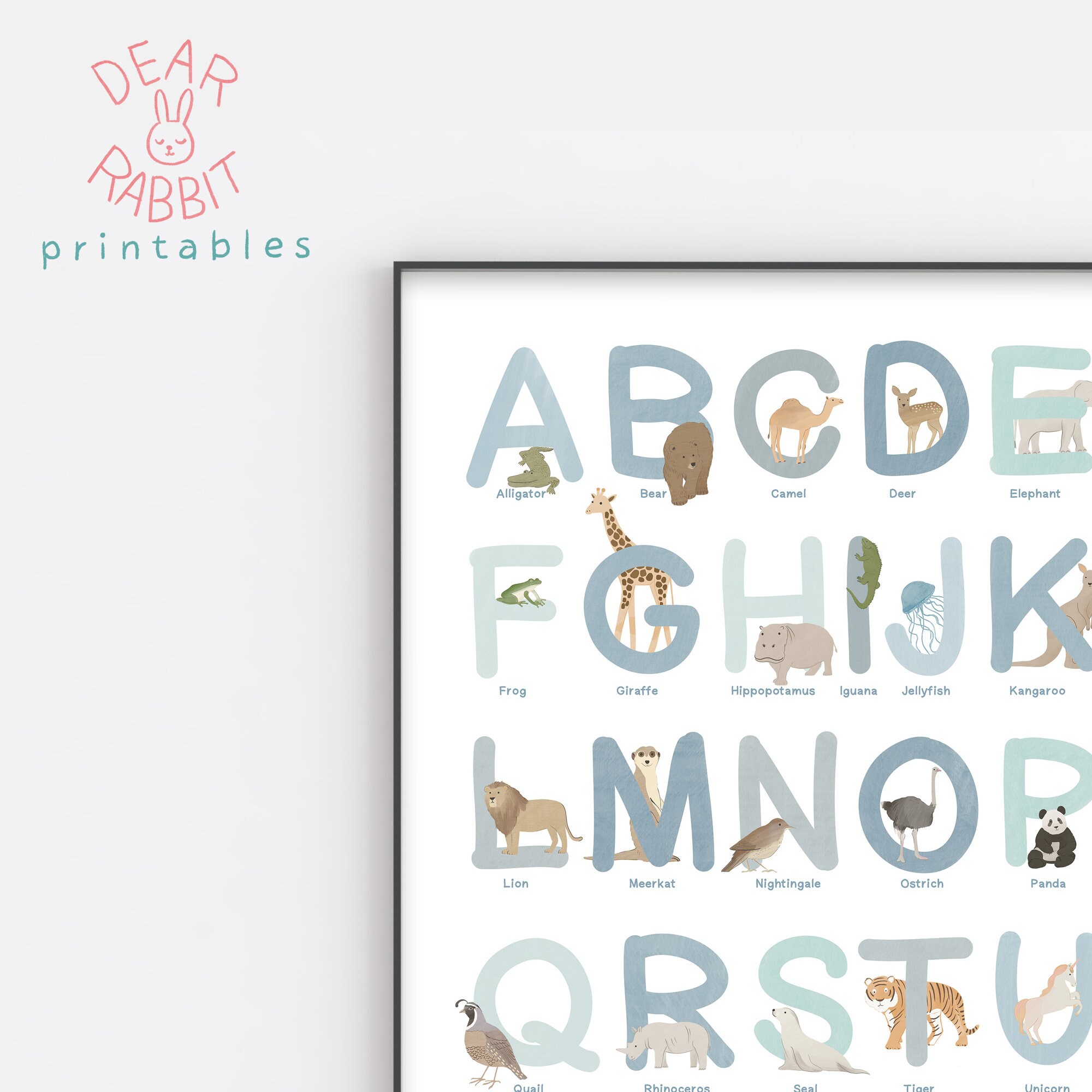 Animal Alphabet Print,printable ABC Poster,alphabet Wall Art, ABC Wall ...