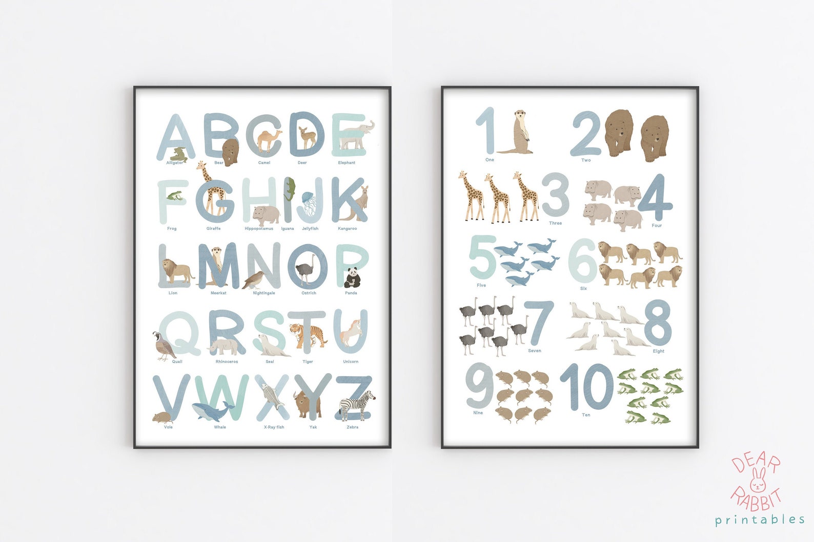 Alphabet and Numbers Printable, Colorful Alphabet Poster, ABC Print ...