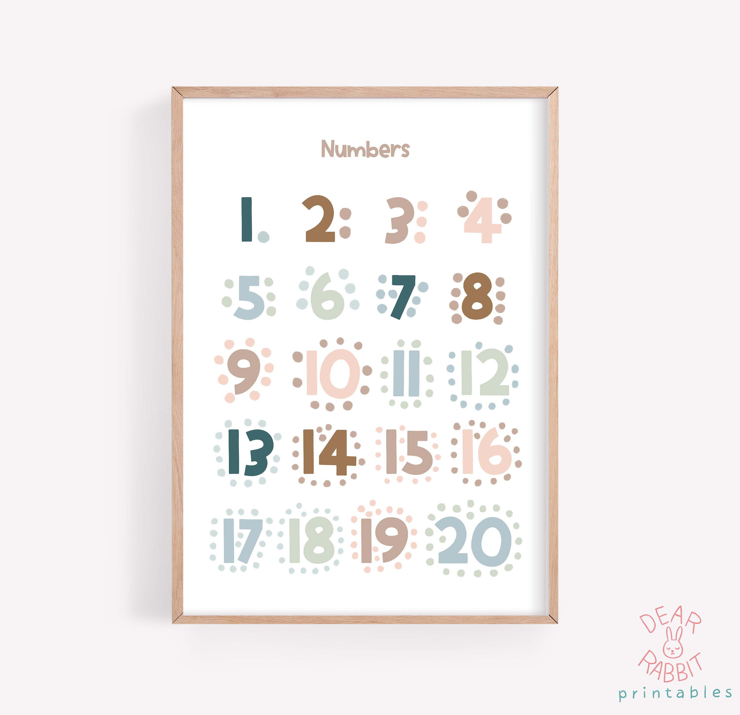 Set of 6 Prints,alphabet Lowercase Poster,numbers and Shapes,days and ...