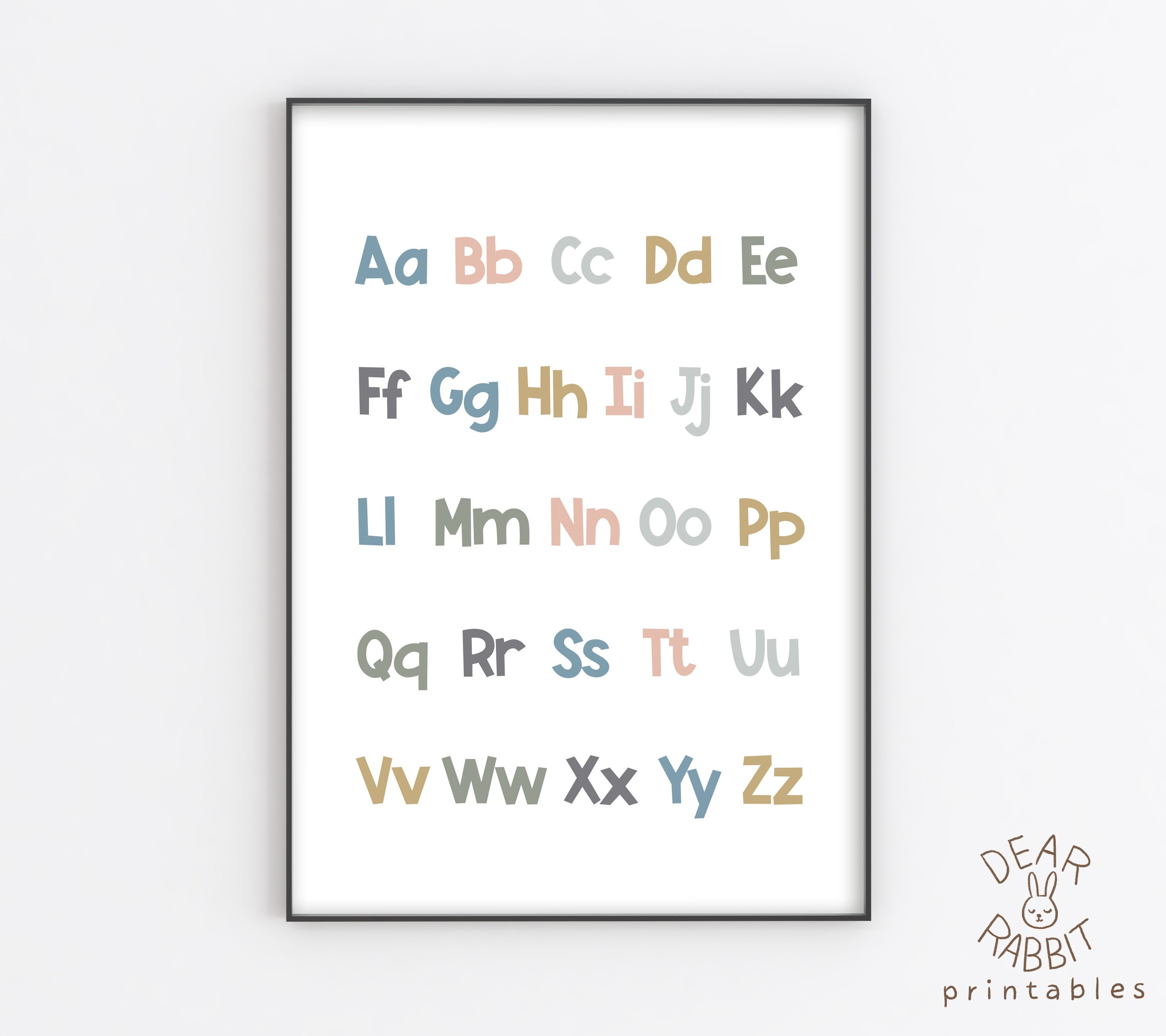 Neutral Alphabet Poster, ABC Print,alphabet Wall Art , Printable Wall ...