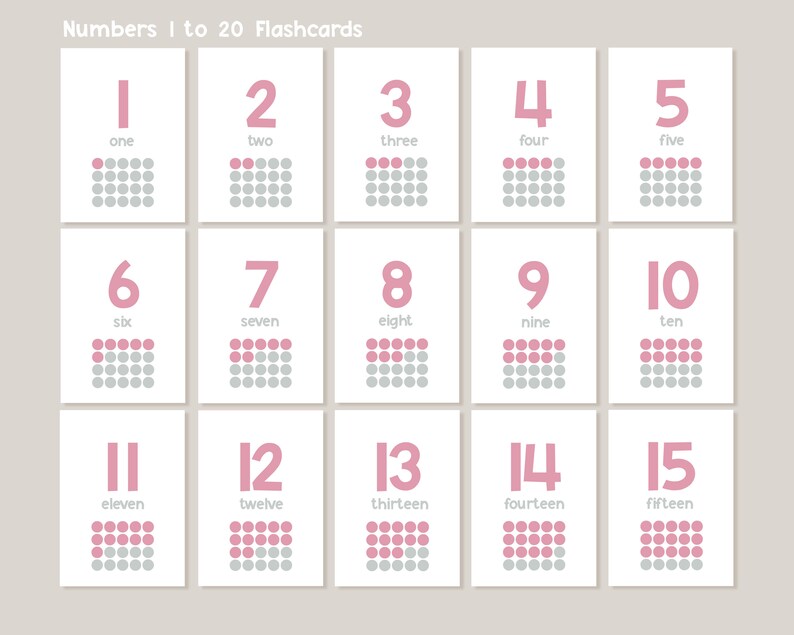 Numbers Flashcards Digital Download, Printable Flashcards, Numbers ...