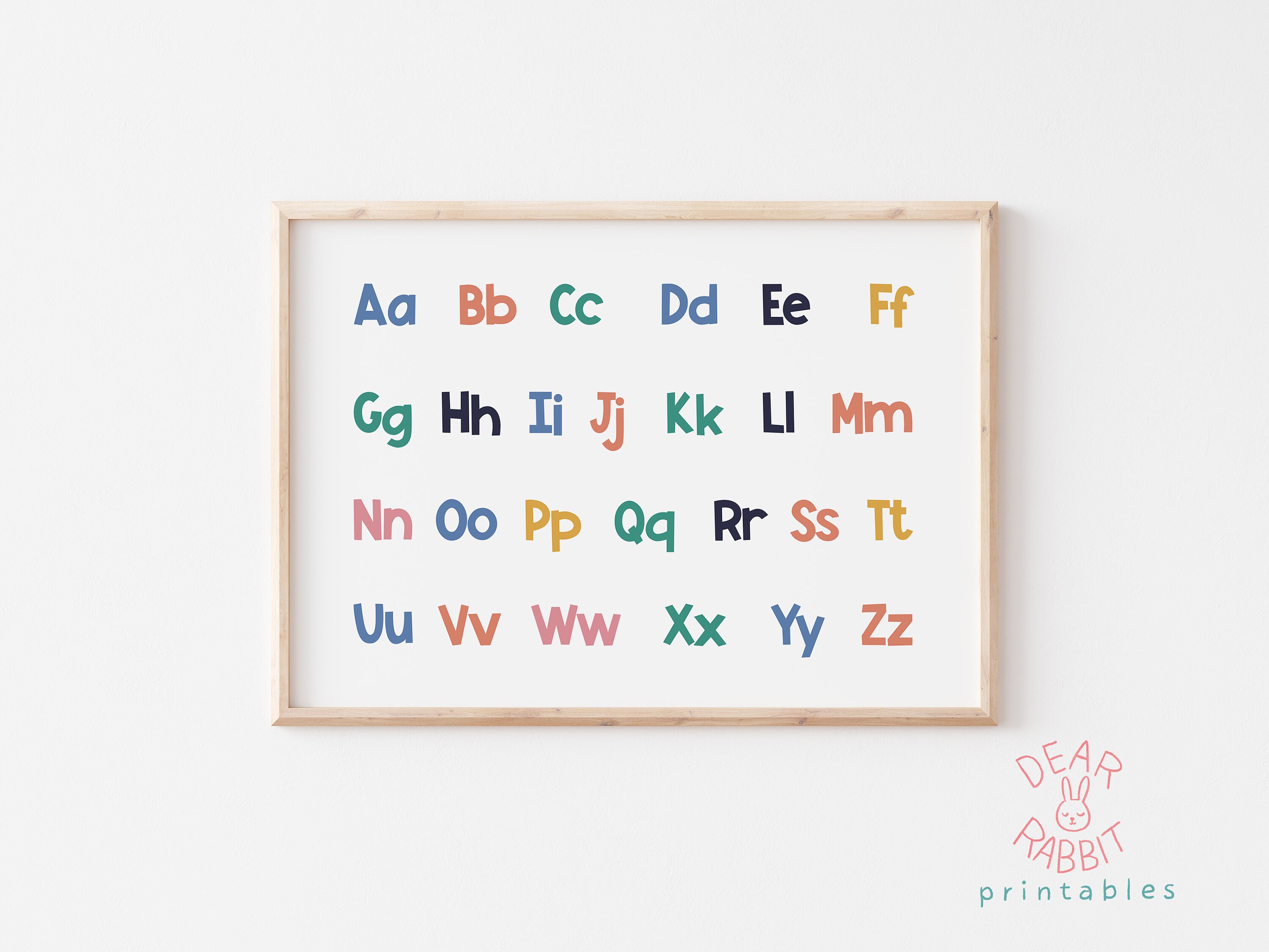 Alphabet Horizontal Printable Poster, Alphabet Wall Art, Lowercase ...