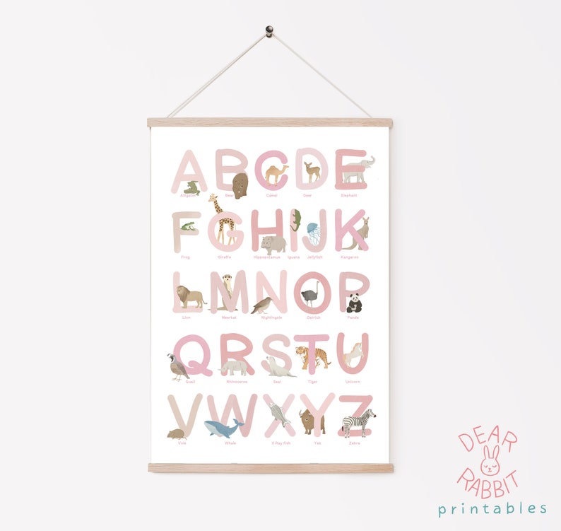 Animal Alphabet Print,printable ABC Poster,alphabet Wall Art, ABC Wall ...