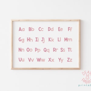 Alphabet Horizontal Printable Poster, Alphabet Wall Art, Lowercase ...