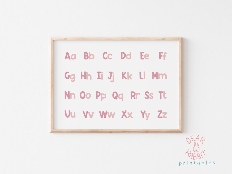 Alphabet Horizontal Printable Poster, Alphabet Wall Art, Lowercase ...