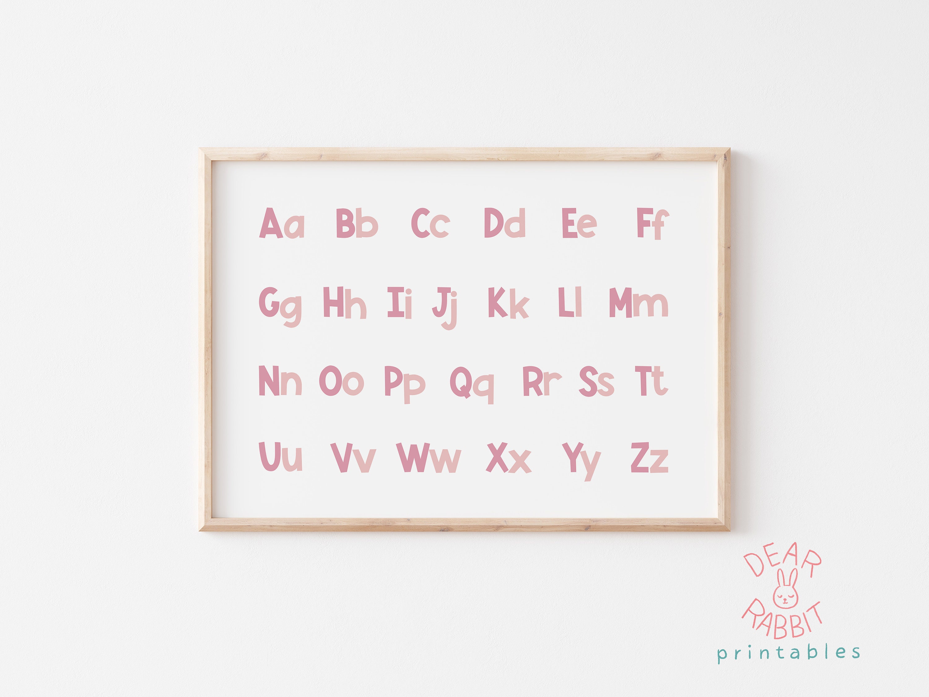 Alphabet Horizontal Printable Poster, Alphabet Wall Art, Lowercase ...