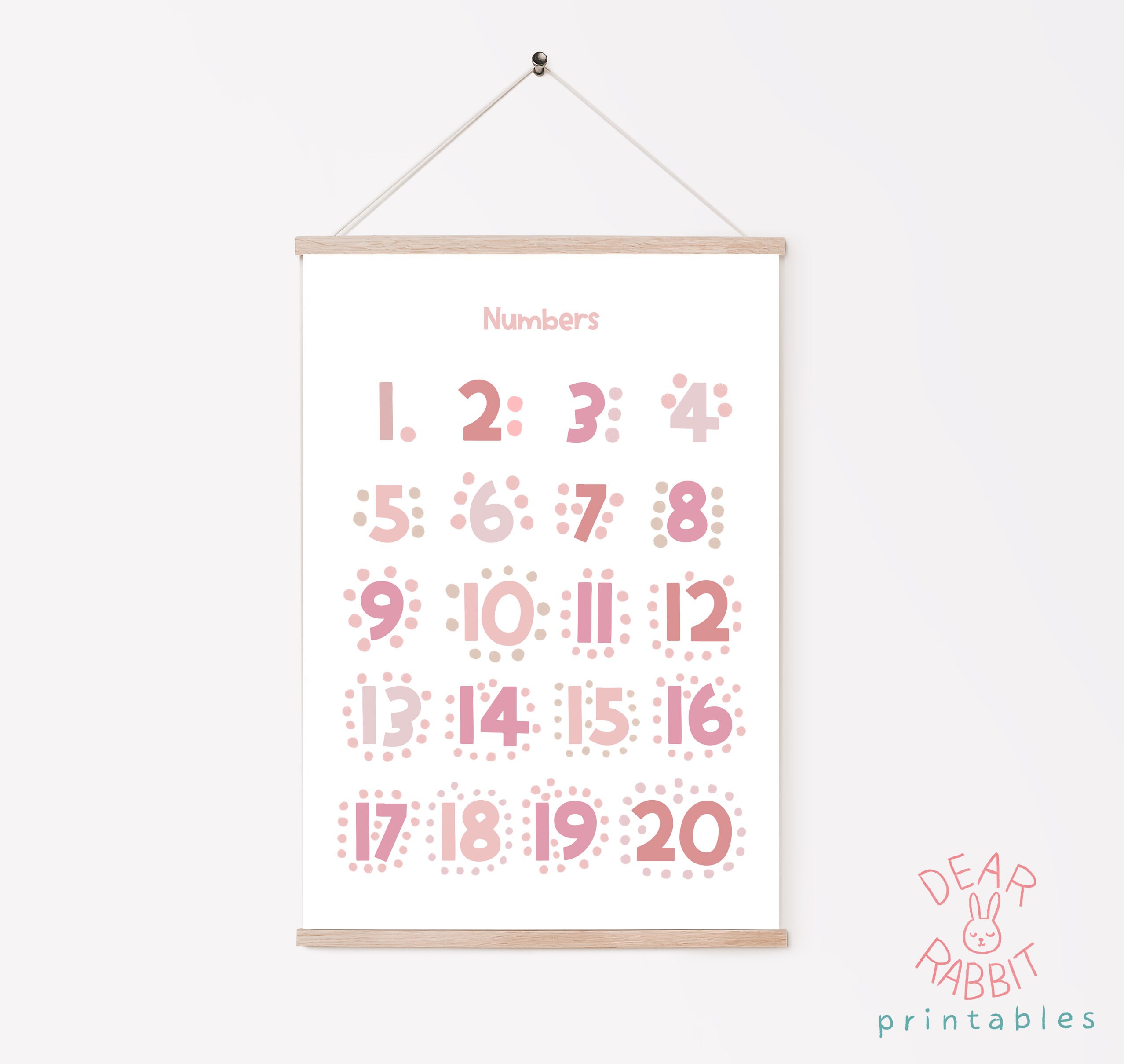 Numbers Printeducational Wall Artkids Room Decor Nursery - Etsy