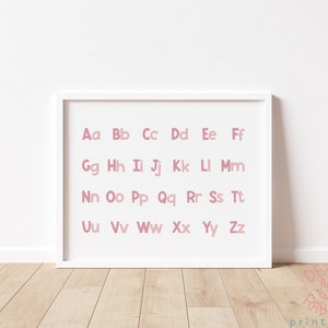 Alphabet Horizontal Printable Poster, Alphabet Wall Art, Lowercase ...