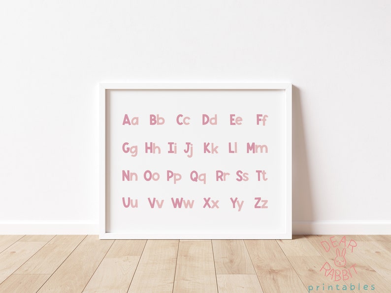 Alphabet Horizontal Printable Poster Alphabet Wall Art | Etsy