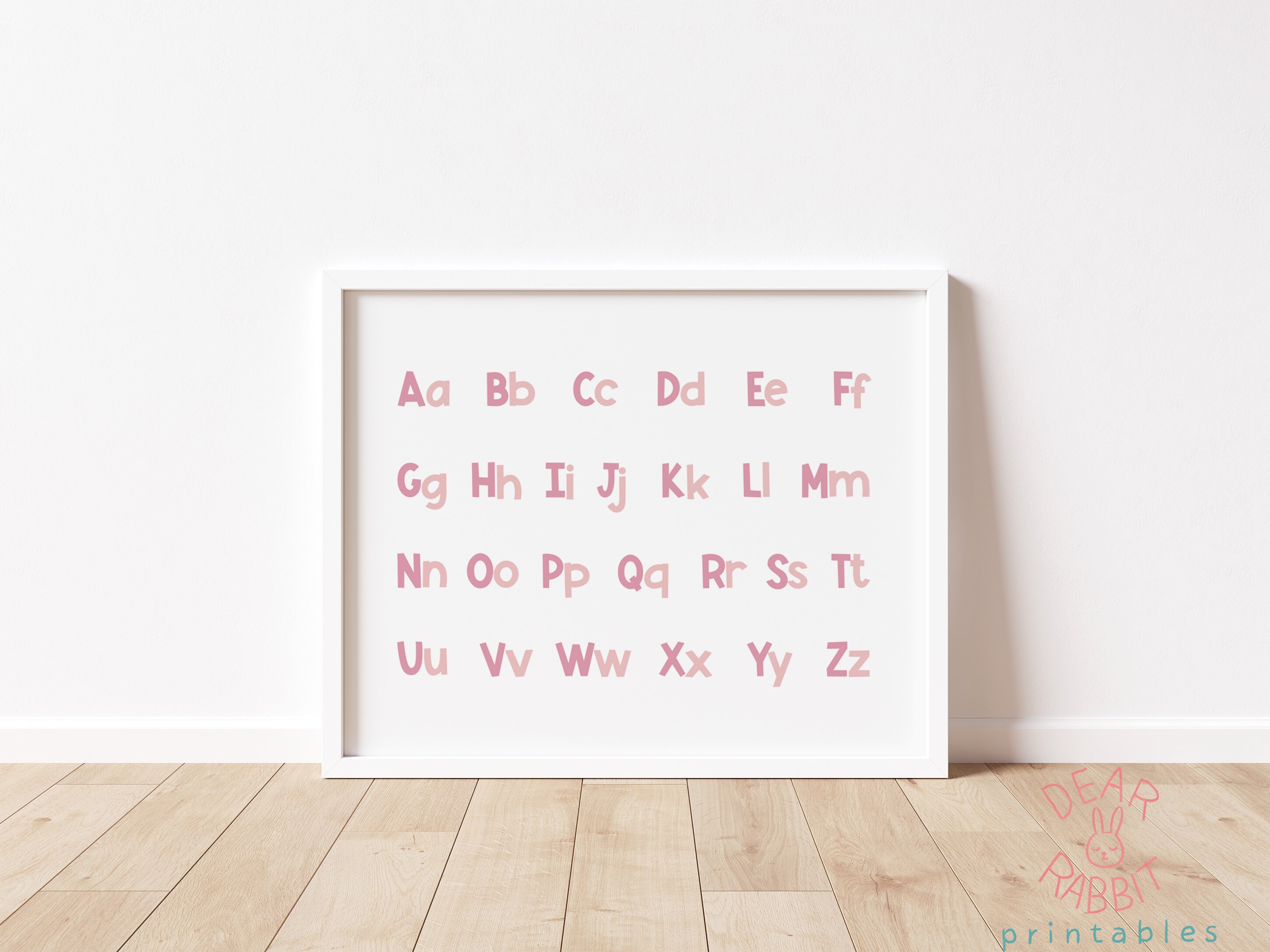 Alphabet Horizontal Printable Poster, Alphabet Wall Art, Lowercase ...