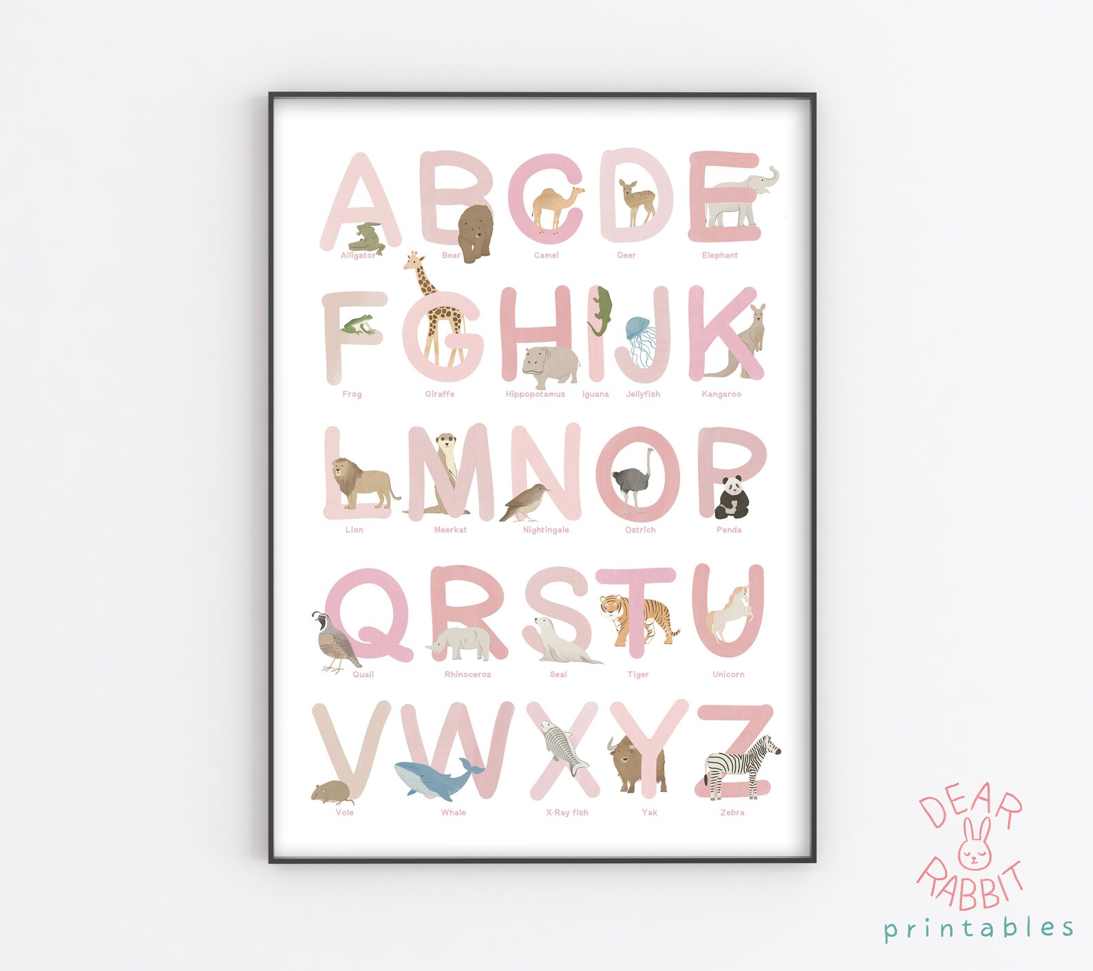 Animal Alphabet Print,printable ABC Poster,alphabet Wall Art, ABC Wall ...