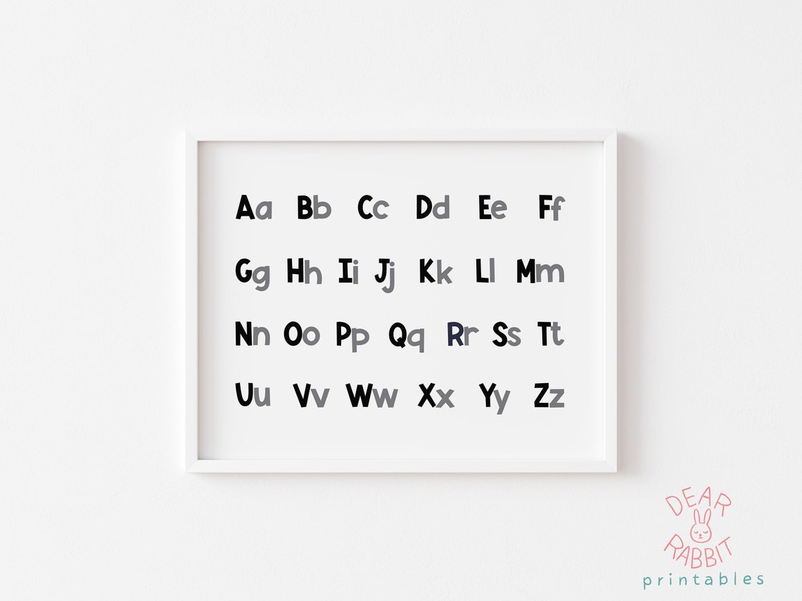 Alphabet Horizontal Printable Poster Alphabet Wall Art | Etsy