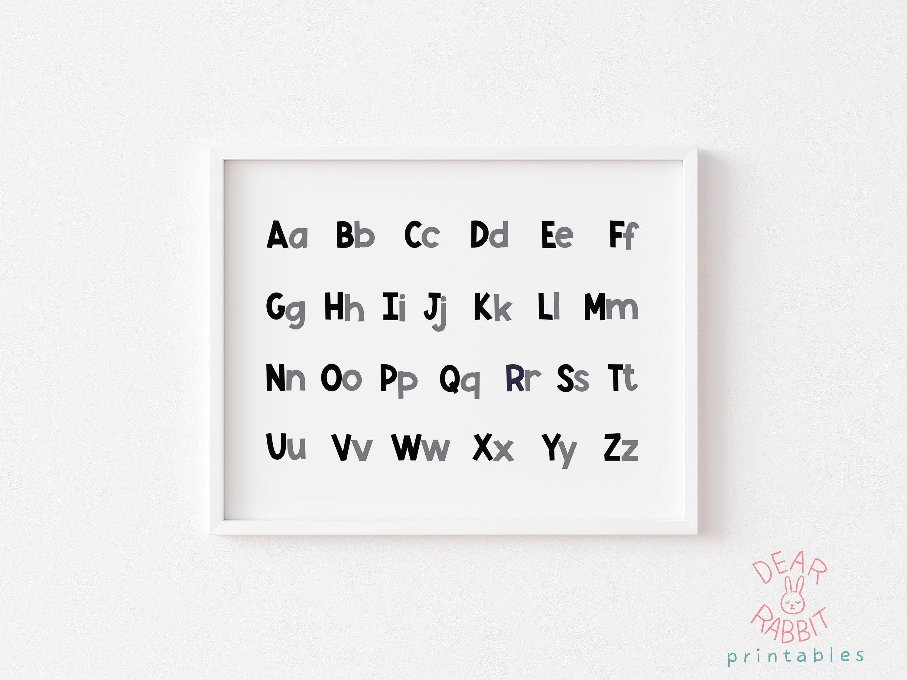 Alphabet Horizontal Printable Poster, Alphabet Wall Art, Lowercase ...