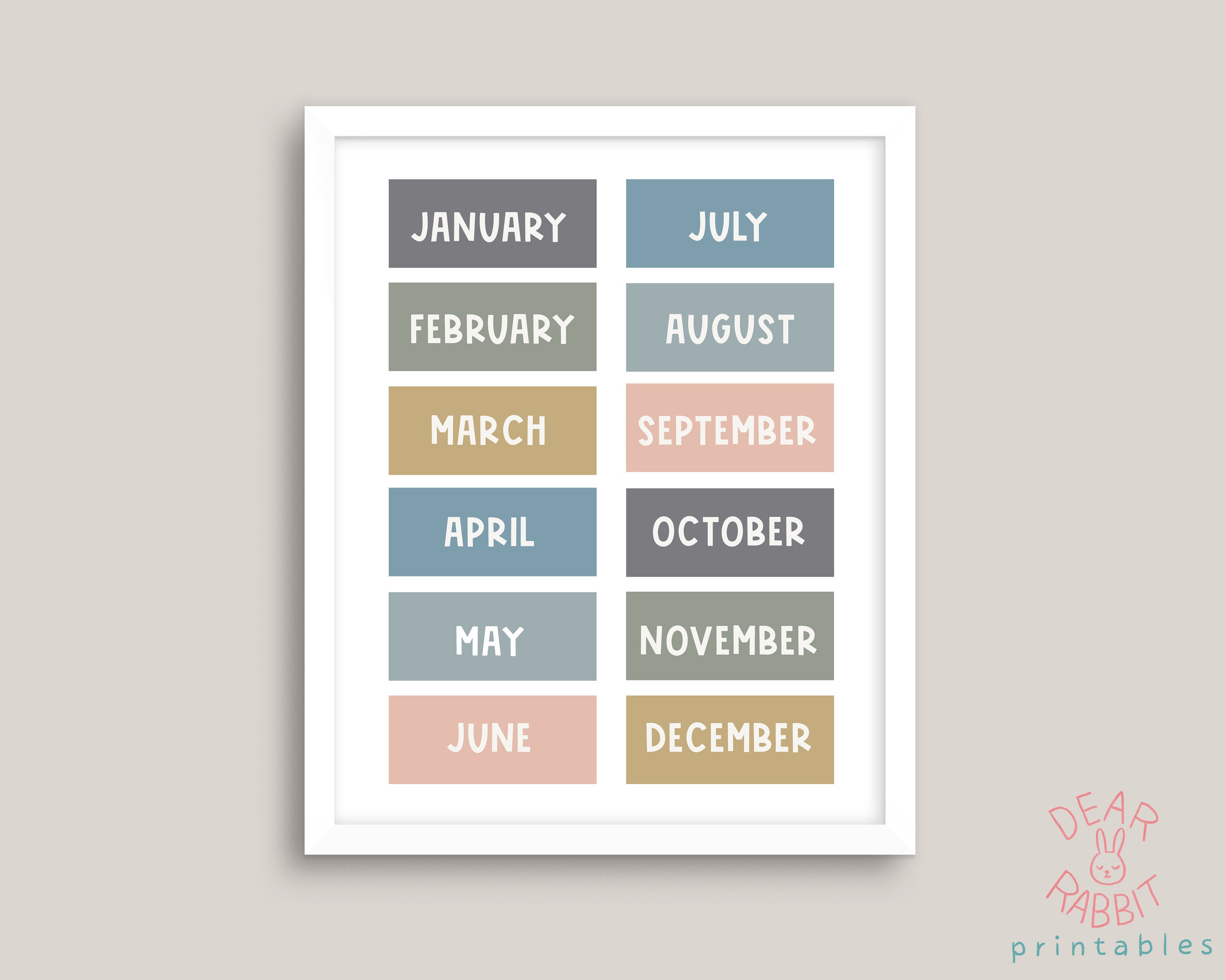 Months of the Year Poster, Educational Wall Art,kids Room Decor ...